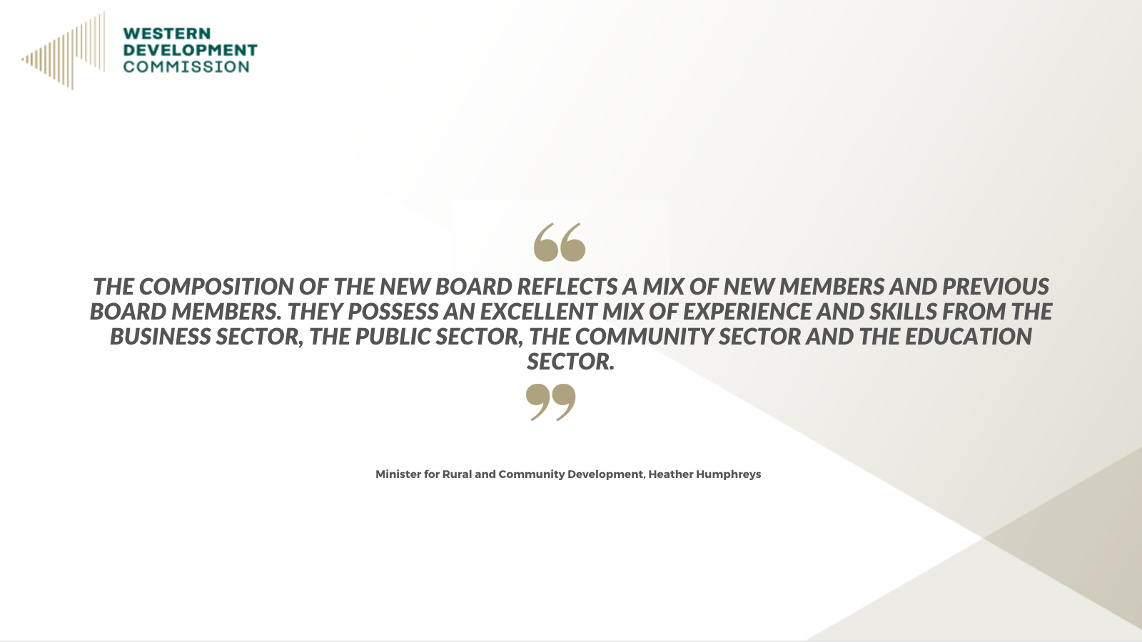 Minister Humphreys appoints new Board to the Western Development ...